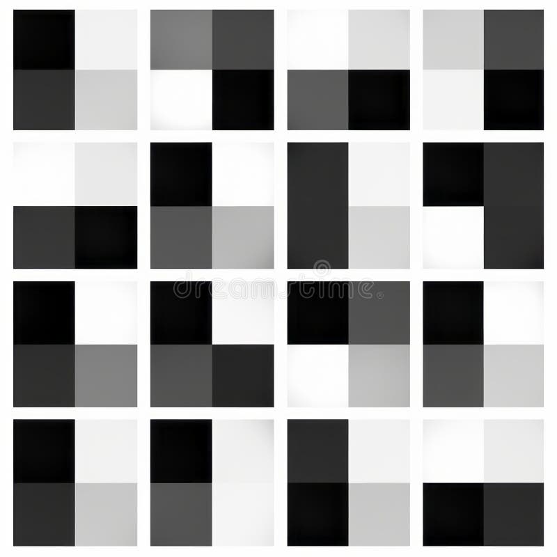 Black and White Square Blocks Vector Illustration Stock Illustration ...