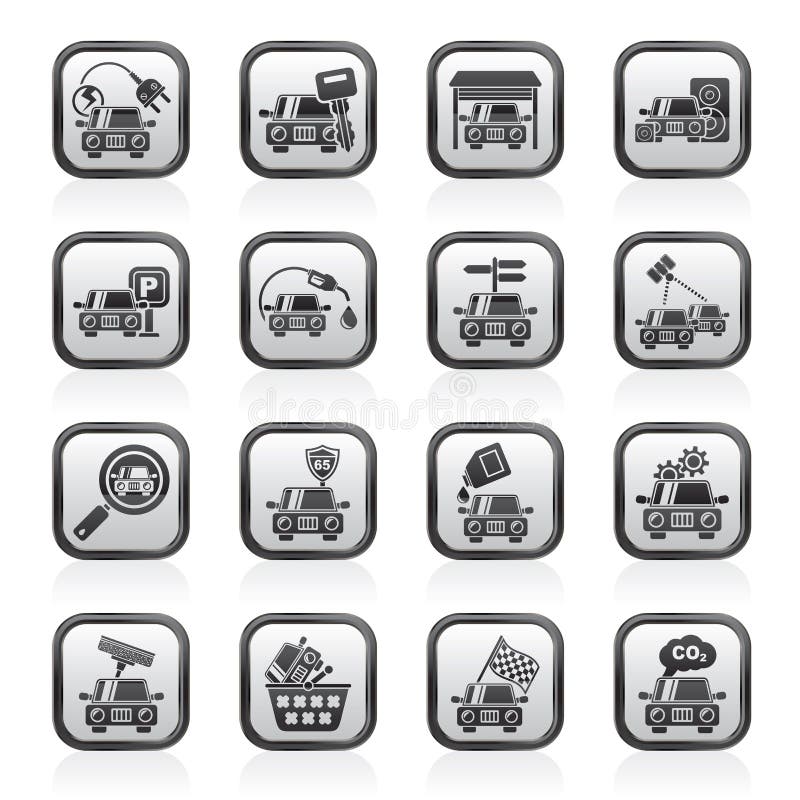 Car and Road Services Icons Stock Vector - Illustration of satellite ...