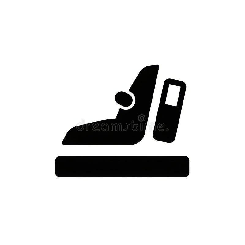 Black and White Car Seat Adjustment Icon Stock Illustration ...