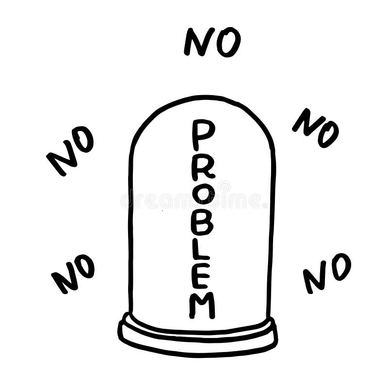 Black and White Card with a Glass Dome Hiding the Problems Stock Vector ...