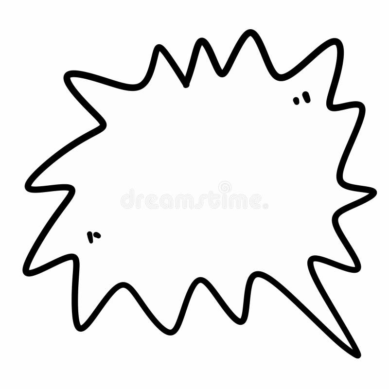 Black and White of Cartoon Doodle Speech Bubble Stock Illustration ...