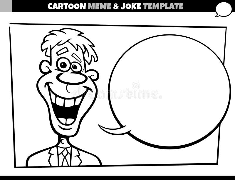 Black and White Cartoon Meme Template with Comic Guy Stock Vector ...