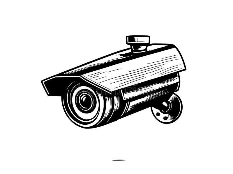 Black and White Cartoon Old Camera Stock Illustration - Illustration of ...