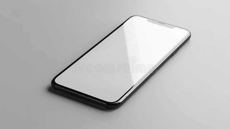 A Black and White Cell Phone with a Clear Screen Stock Illustration ...