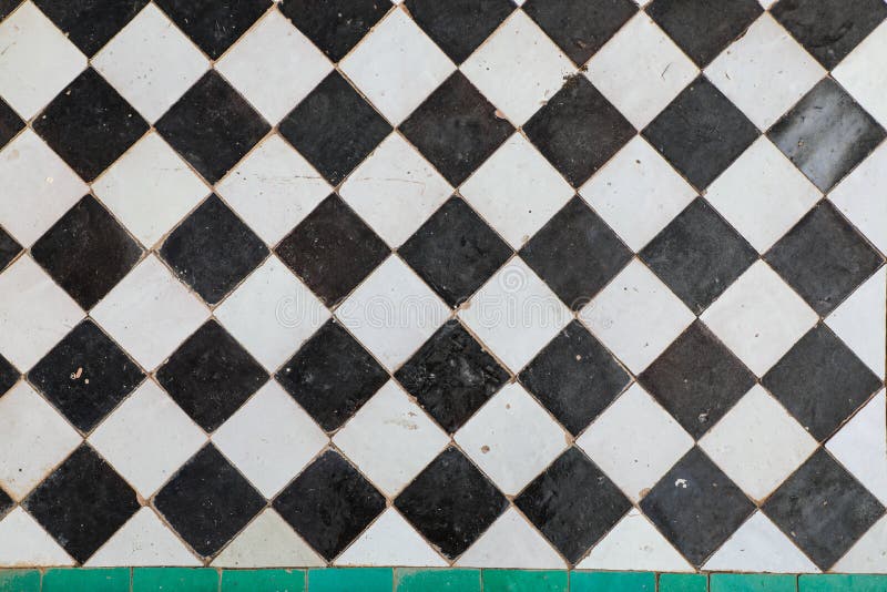 Black and White Ceramic Tiles in Grid Pattern Stock Photo - Image of ...