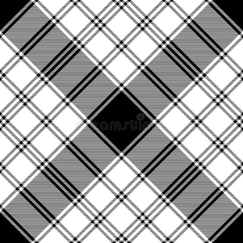 Black and White Check Diagonal Texture Plaid Seamless Pattern Stock ...