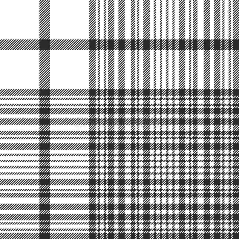 Black and White Check Plaid Seamless Fabric Texture Stock Vector ...