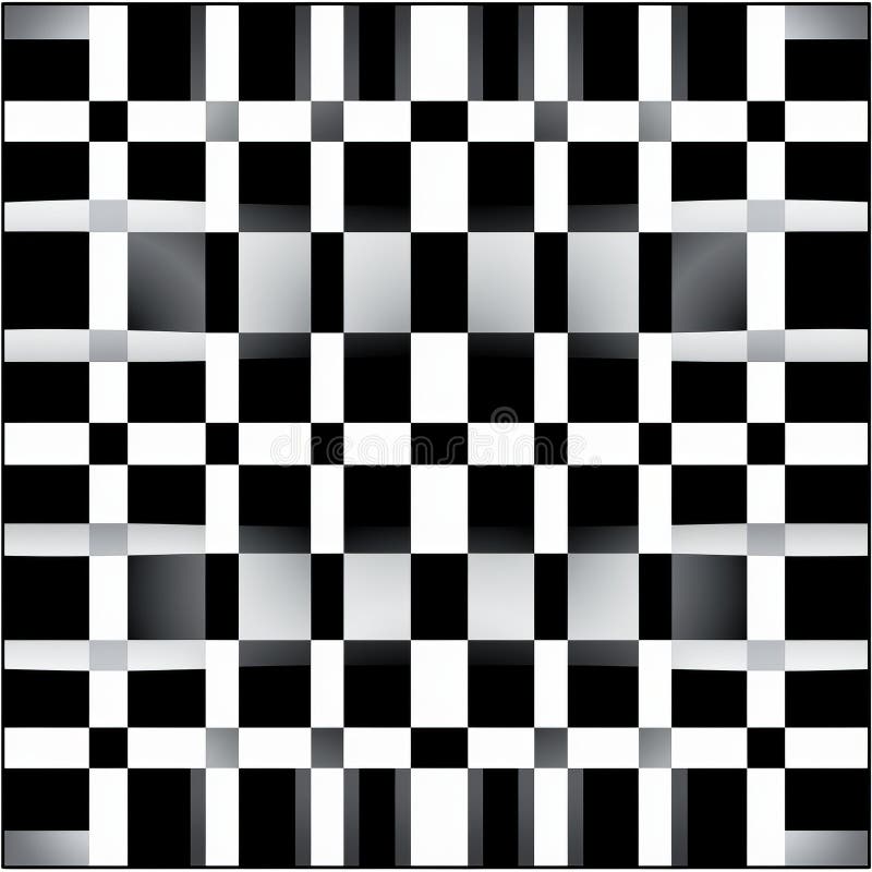 Black and White Checker Board Pattern Vector with Metallic Rectangles ...