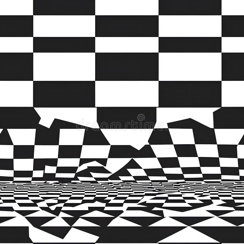 Black and White Checkerboard Illusion. AI Generated Stock Illustration ...