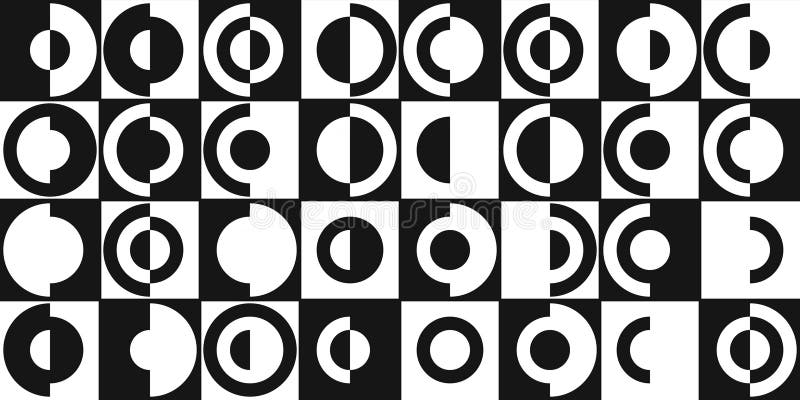 Black and White Checkerboard Pattern, Circles Inside. Stock ...