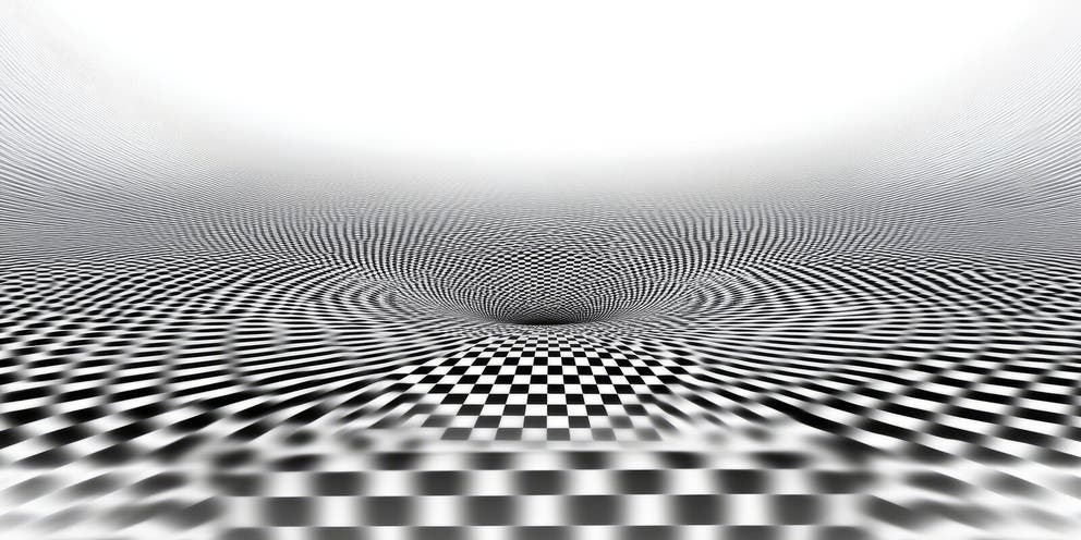 A Black and White Checkered Background with a Hole in the Middle Stock ...