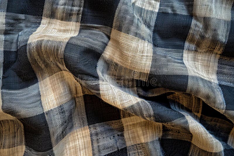 Black and White Checkered Fabric Folded Showing Texture and Pattern ...