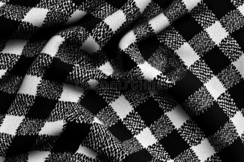 Black and White Checkered Fabric Texture Stock Photo - Image of plaid ...