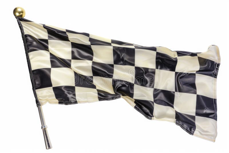 A Black and White Checkered Flag Flying in the Wind, Perfect for Racing ...