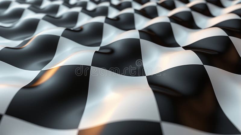 Black and White Checkered Flag Pattern with Wavy Texture Stock Image ...