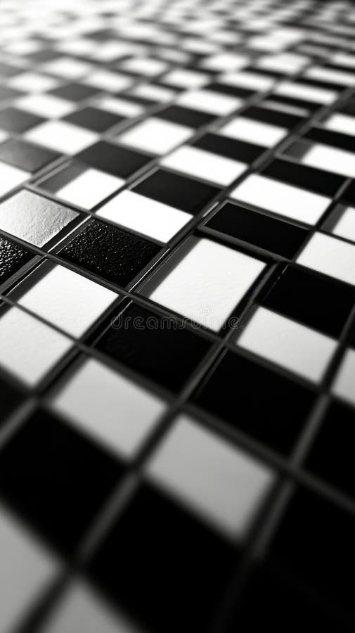 Black and White Checkered Floor Pattern, Abstract Perspective. Modern ...