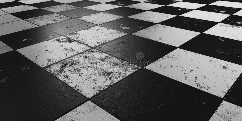 Black and White Checkered Floor Pattern, Suitable for Interior Design ...