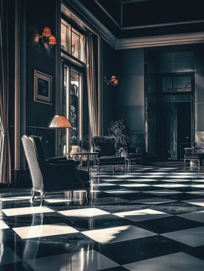 Black and White Checkered Floor Stock Photo - Image of architecture ...