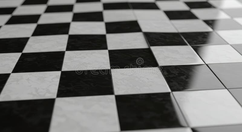 Black and White Checkered Floor Tiles Closeup View of a Checkered Floor ...