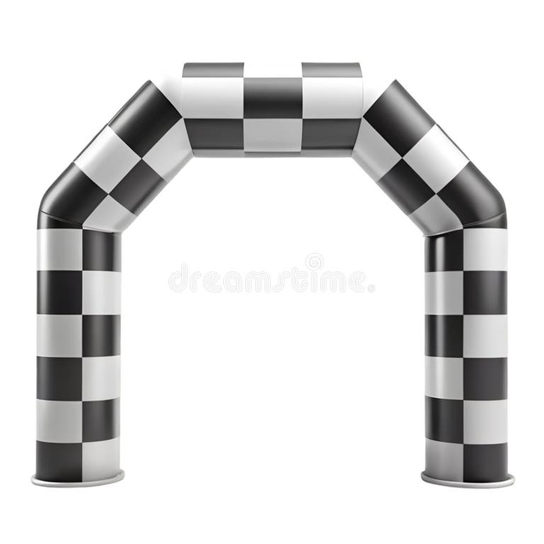 Black and White Checkered Inflatable Finish Line Arch 3 D Render Stock ...