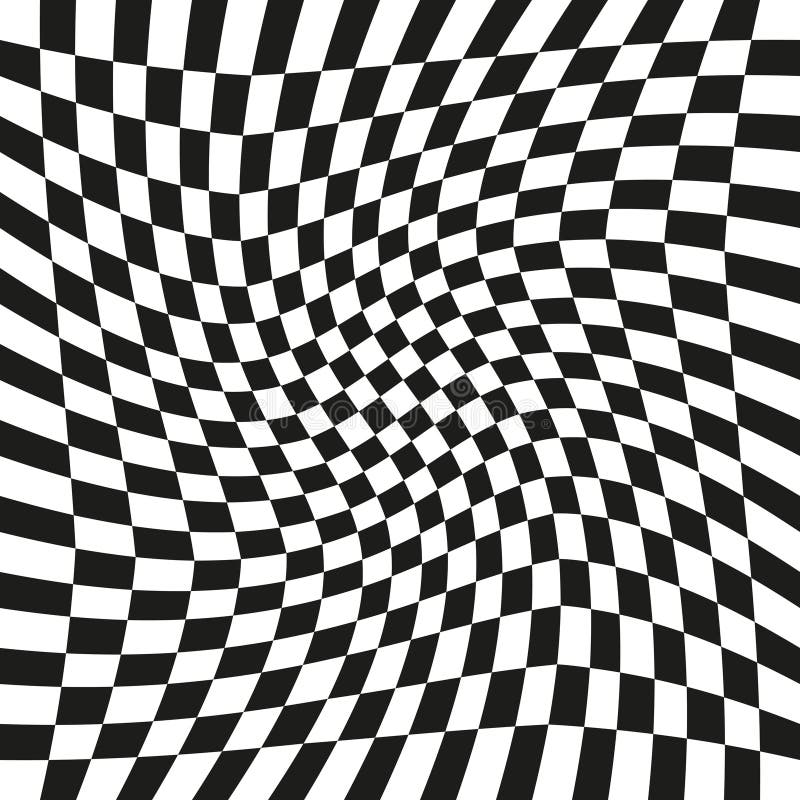 Black and White Checkered Optical Illusion - Vector. Stock Vector ...