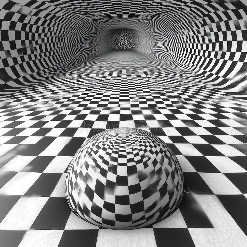 Black and White Checkered Pattern Creating a Mesmerizing Optical ...