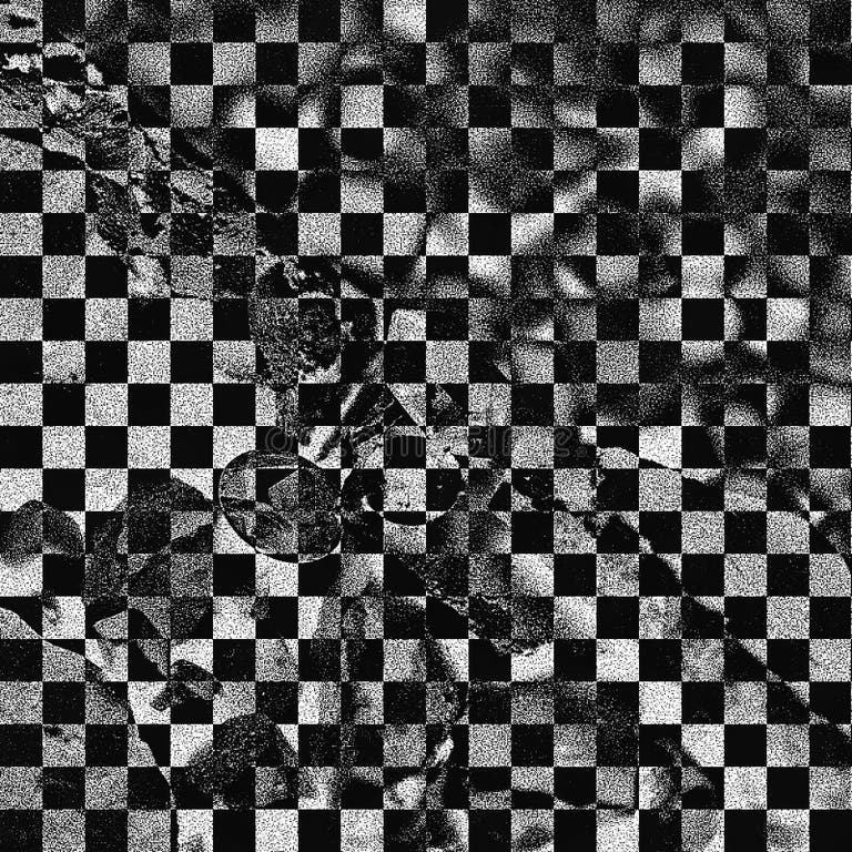 Black and White Checkered Pattern with a Distressed, Textured Overlay ...