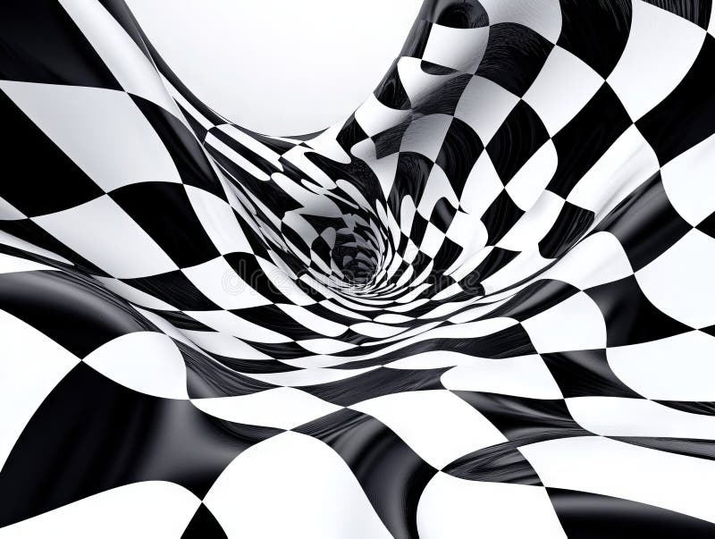 A Black and White Checkered Pattern with a Black Hole in the Middle ...