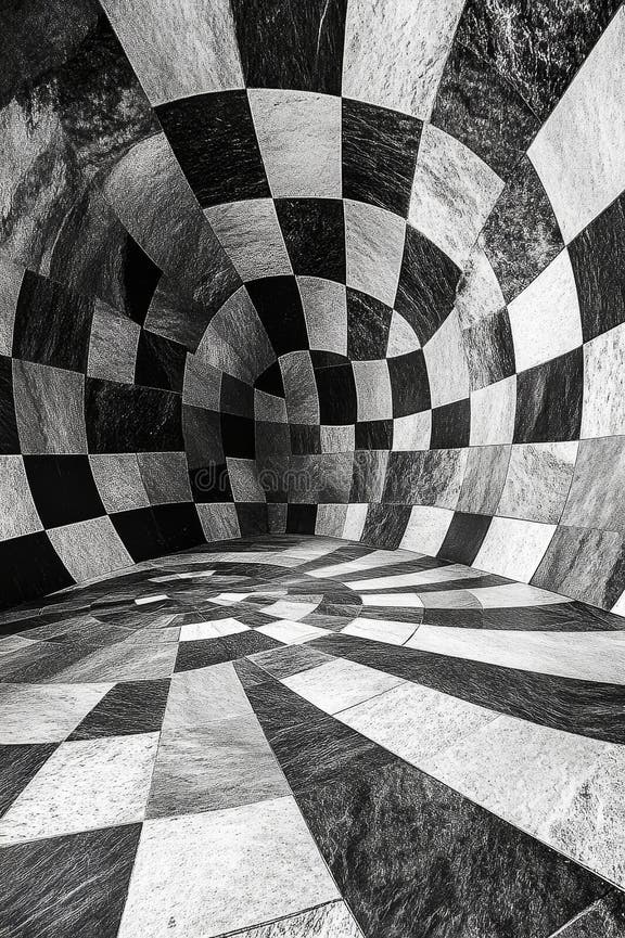 Black and White Checkered Pattern Interior Design Space Stock ...