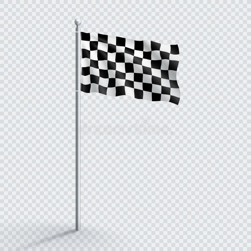Black and White Checkered Racing Finish Flag Flagpole Stock Vector ...