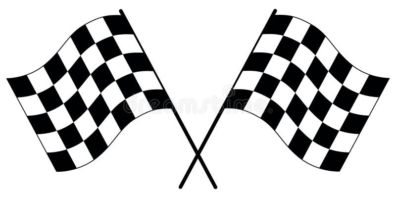 Black and White Checkered Racing Flags. Stock Vector - Illustration of ...