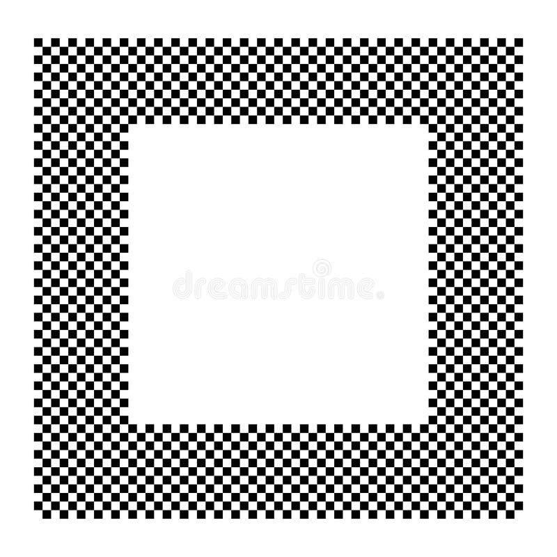 Black and White Checkered Squares Frame. Vector Illustration Stock ...