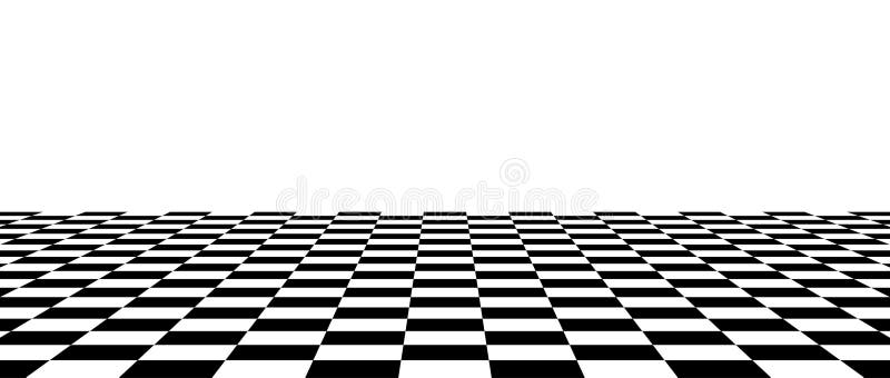 Black and White Checkered Tile Floor in Perspective. Abstract ...