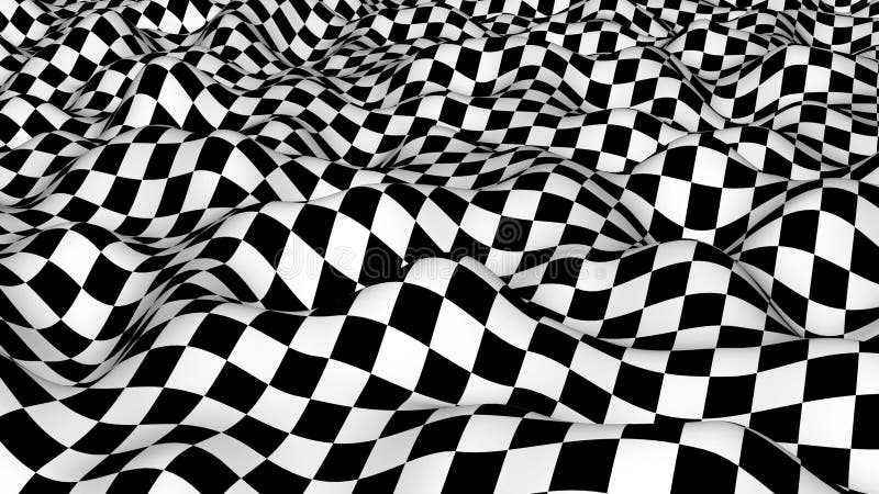 Black and White Chess Board Curve Intro 3d Stock Illustration ...