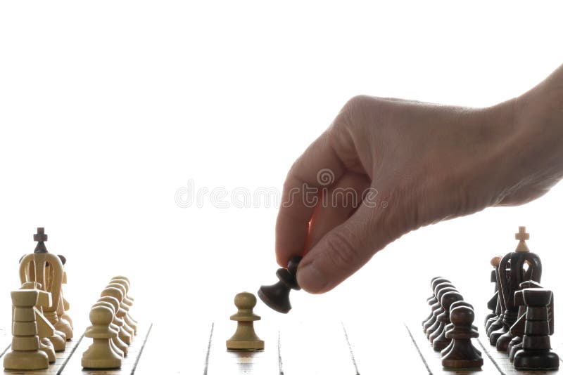 Make Decisions and Challenge. Chess Player Makes a Move Stock Image ...