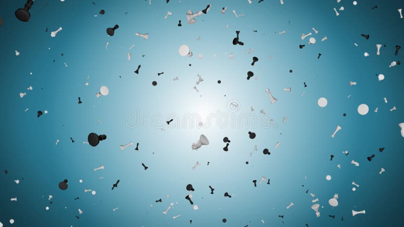 Black and White Chess King the Top of a Chess Piece Falling Down Loop ...