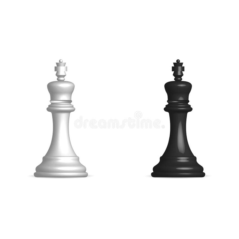 Black and White Chess Piece King, Vector Illustration Stock Vector ...