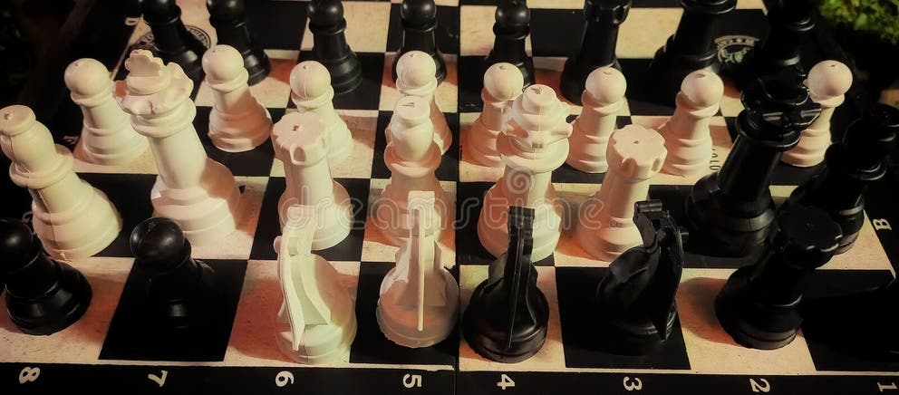 Black and White Chess Taken at Night Chess Stock Image - Image of night ...