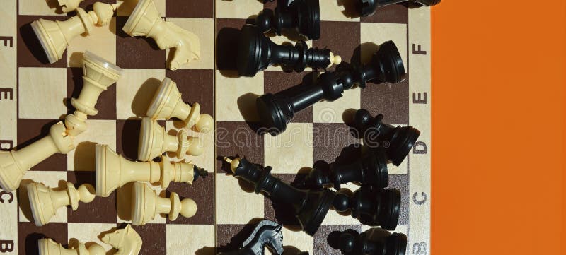 A Chessboard. Board Intellectual Game. the Finished Batch. Chess Pieces ...