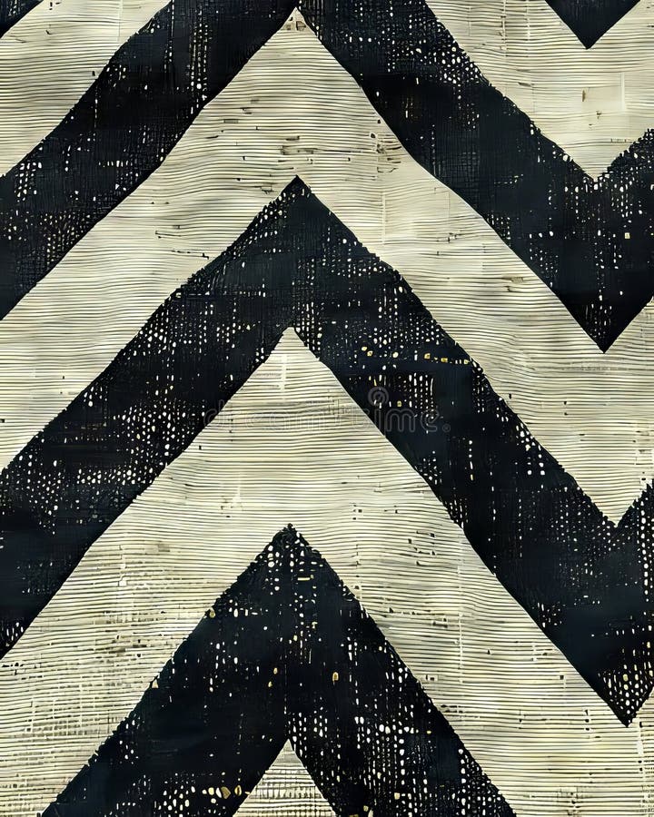 A Black and White Chevron Pattern on a Fabric Stock Photo - Image of ...