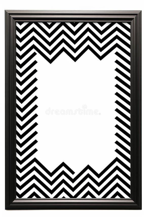 A Black and White Chevron Pattern in a Black Frame Stock Illustration ...