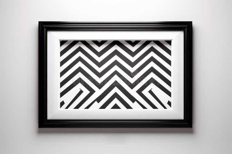 A Black and White Chevron Pattern in a Frame Stock Illustration ...