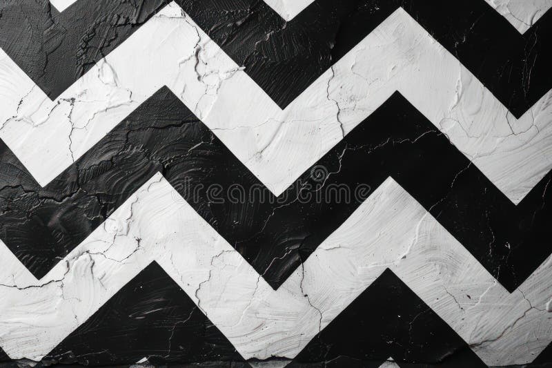 Black and White Chevron Pattern on Textured Wall for Modern Interior ...