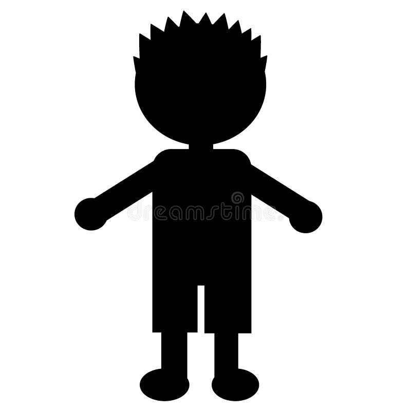 Black and White Child Symbol Stock Image - Illustration of child, font ...
