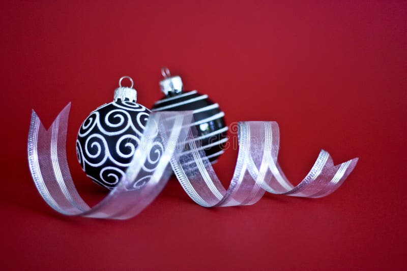 Christmas Bauble And Ribbon On Snow Stock Photo - Image of christmas ...