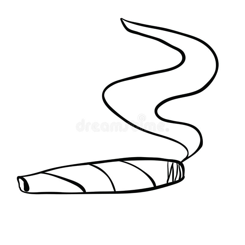 Black and white cigar stock illustration. Illustration of smoke - 108365169