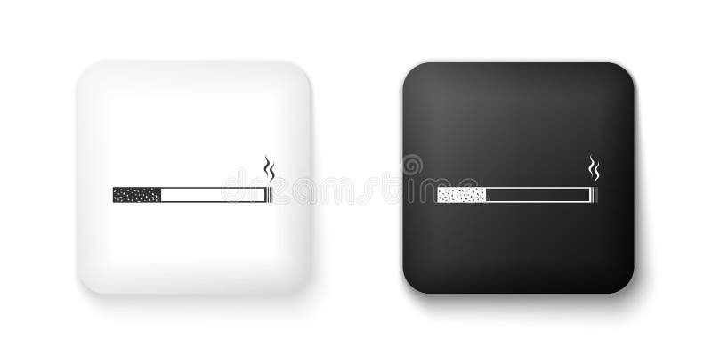 Black and White Cigarette Icon Isolated on White Background. Tobacco ...