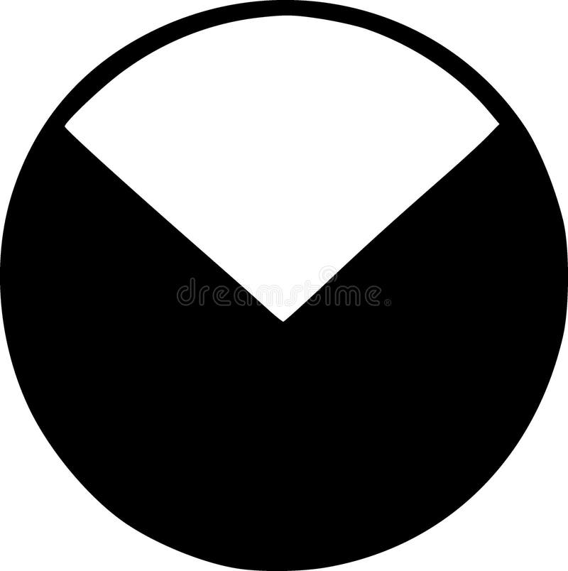 A Black and White Circle with a White Arrow Stock Illustration ...