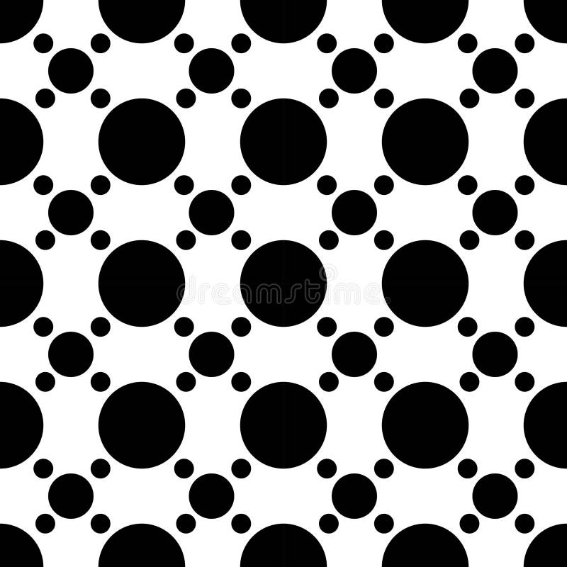 Black and White Circle Dot Vector Pattern Stock Vector - Illustration ...