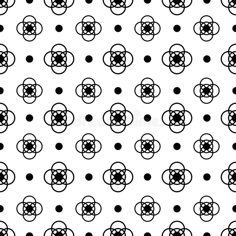 Black and White Circle Dot Vector Pattern Stock Vector - Illustration ...